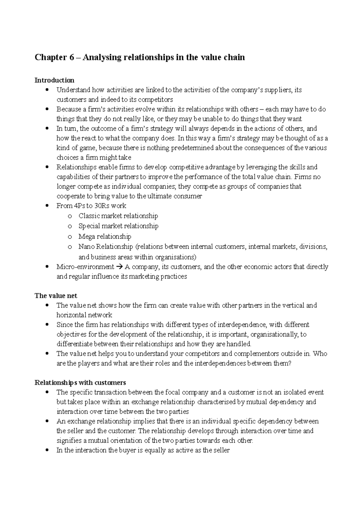 Chapter 6 - Marketing - Chapter 6 – Analysing relationships in the ...