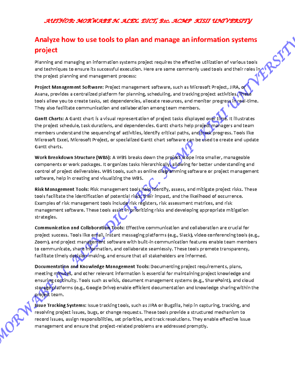 Information Systems Analysis AND Design Notes Complete - Level 5 ...