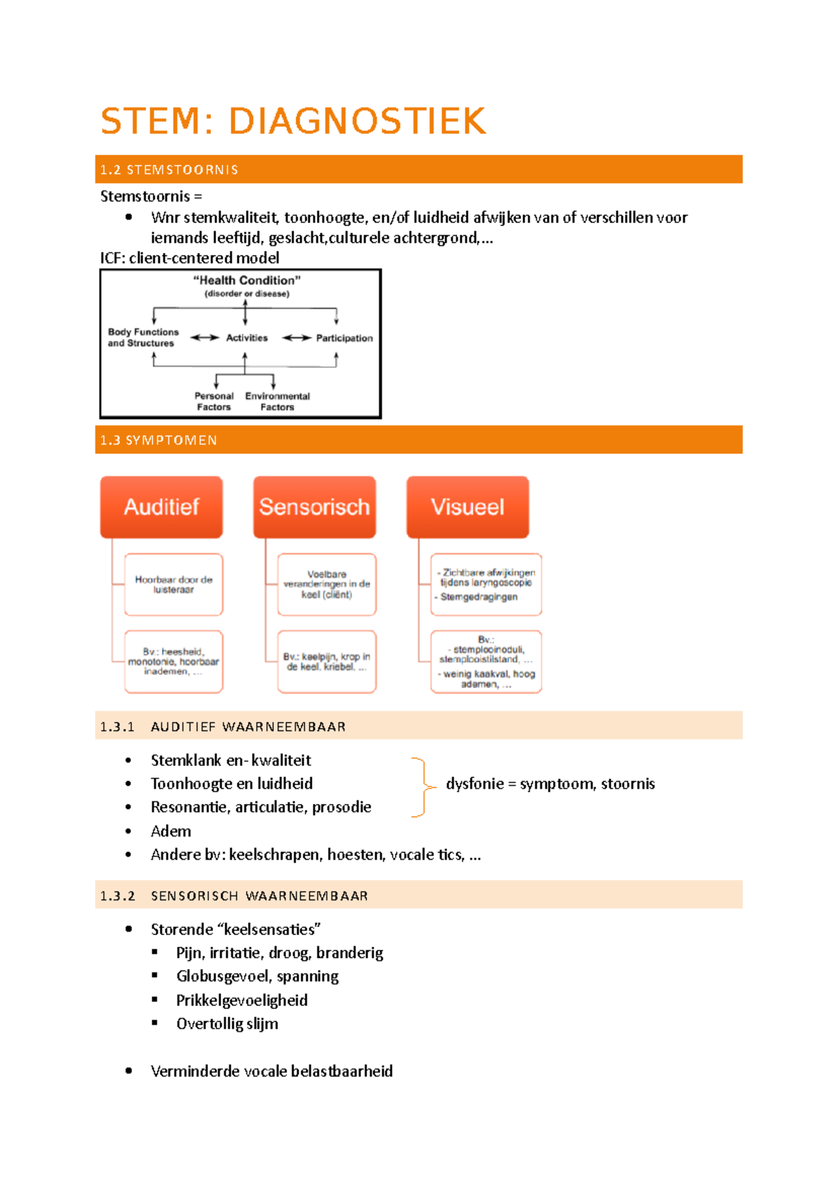 Stem - ... - STEM: DIAGNOSTIEK 1 STEMSTOORNIS Stemstoornis = Wnr ...