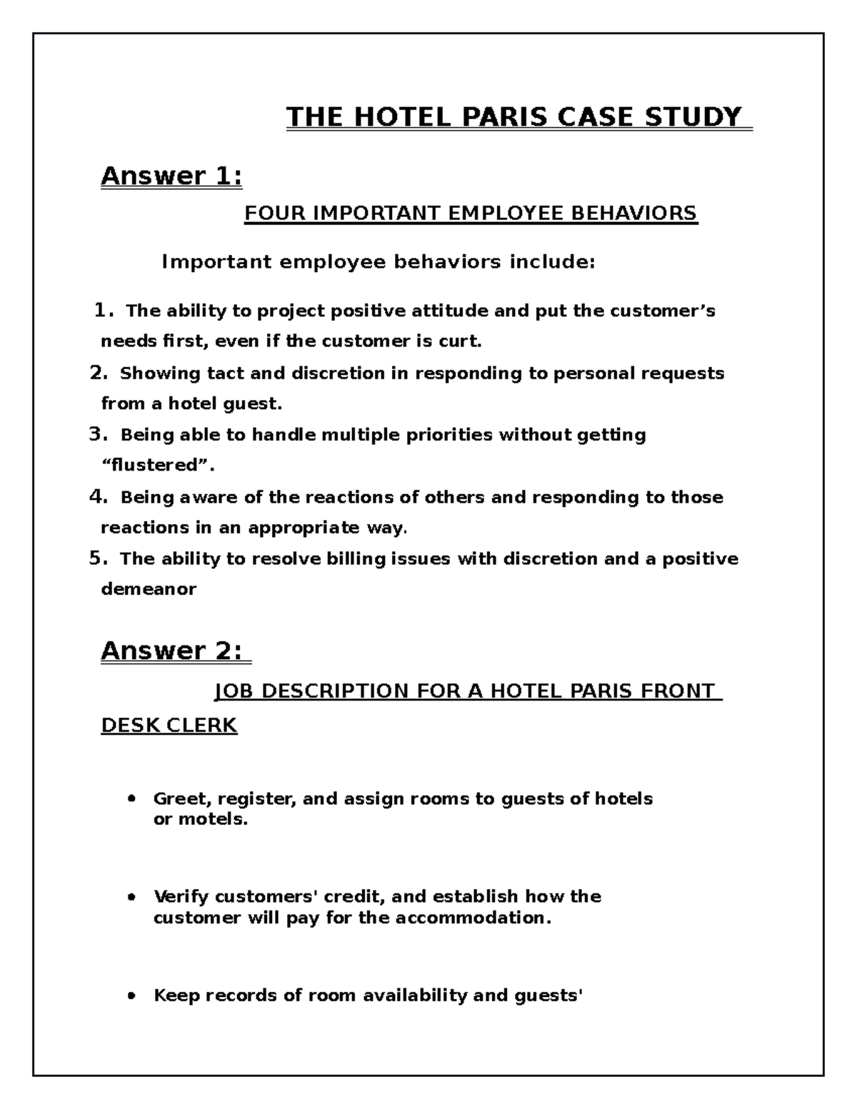 Pdfcookie hotel case jehe hy study Human Resources - Efficient Market ...