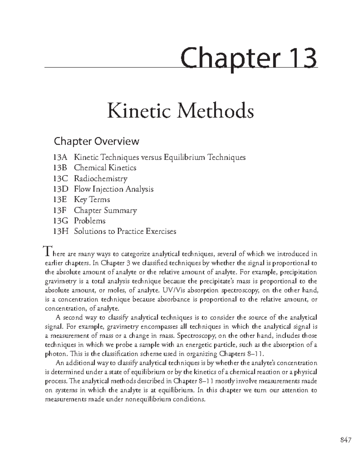 Chapter 13 Kinetic Methods - 847 Chapter 13 Kinetic Methods Chapter ...