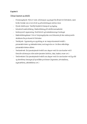 [Solved] Hva er det viktigste kunne til eksamen i faget distribusjon - Distribusjon (MRK 3521 ...