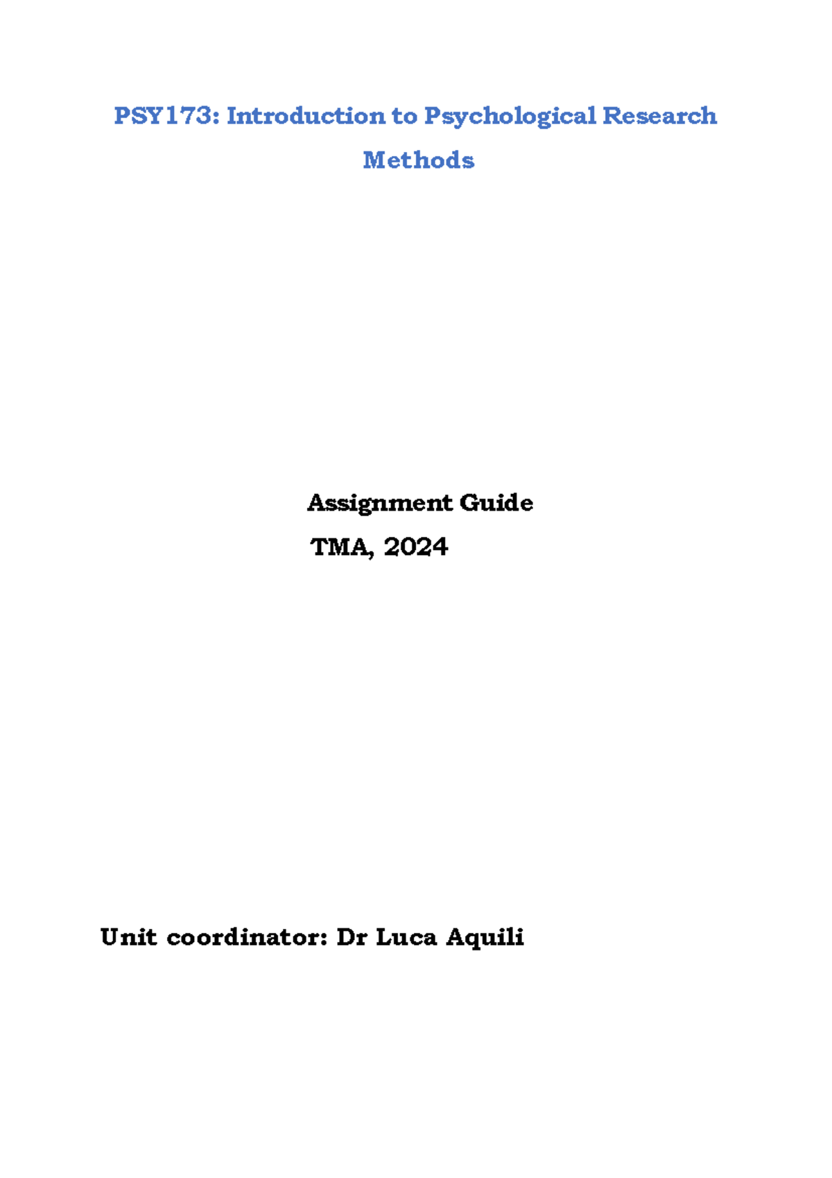 Lab report guide - PSY173: Introduction to Psychological Research ...