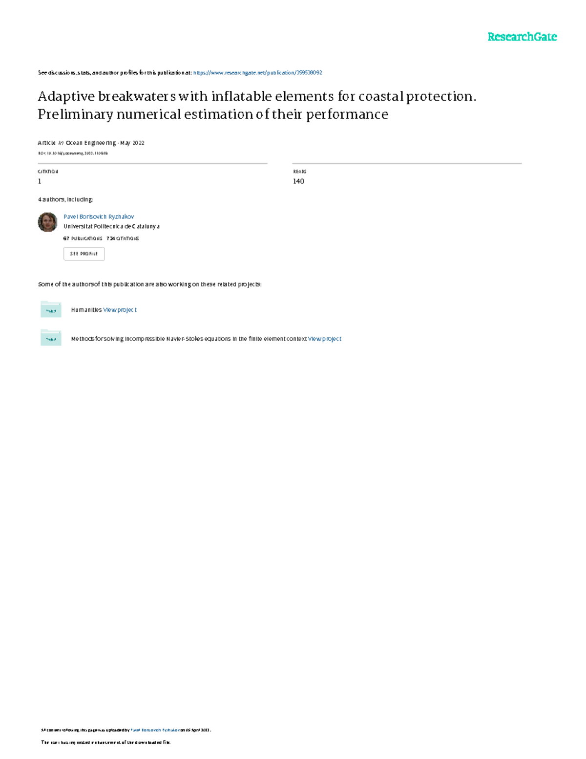 Breakwater Final Ocean Engineering 2022 - See discussions, stats, and ...