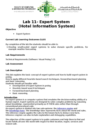 Lab 01 - Introduction to Prolog - Lab 01 - Introduction to Prolog Objective The purpose of this ...