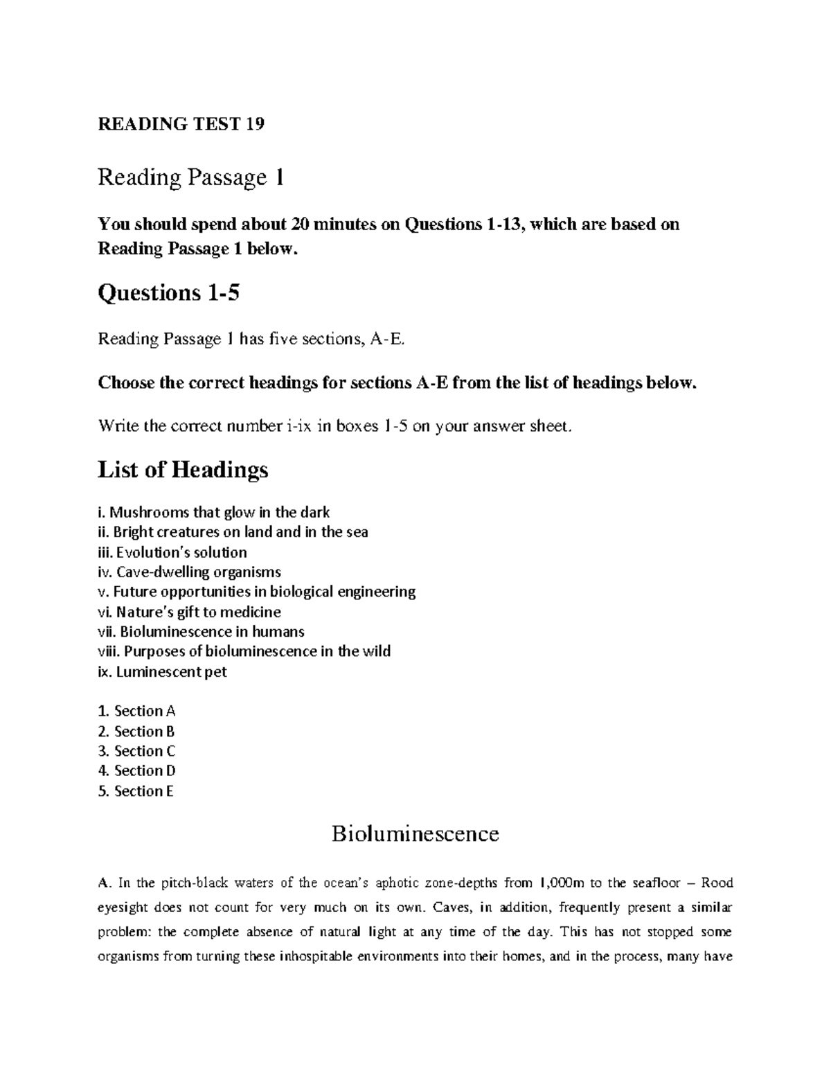 Ielts Reading TEST READING TEST 19 Reading Passage 1 You Should Spend