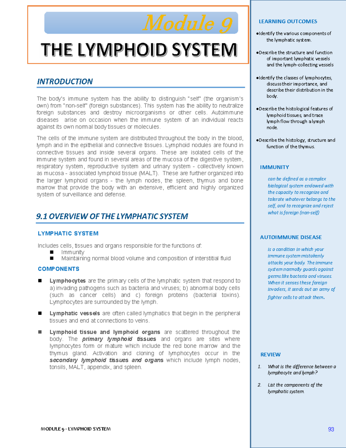 Humhst 1 Module 9 - Human Histology with Pathophysiology Notes - MODULE ...