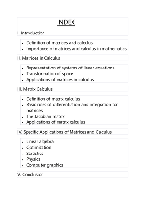 Matrix - Complete notes of Matrices and Calculus - Studocu