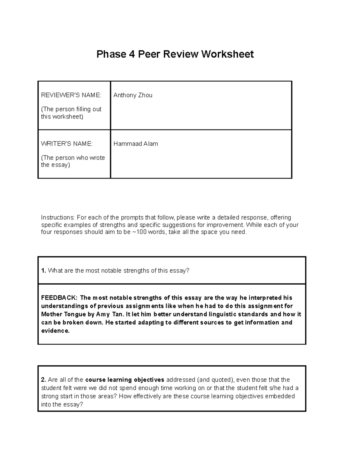 Peer Review | Anna Alexis Larsson 🌟 - Phase 4 Peer Review Worksheet ... Peer Review | Anna Alexis Larsson 🌟 - Phase 4 Peer Review Worksheet ...