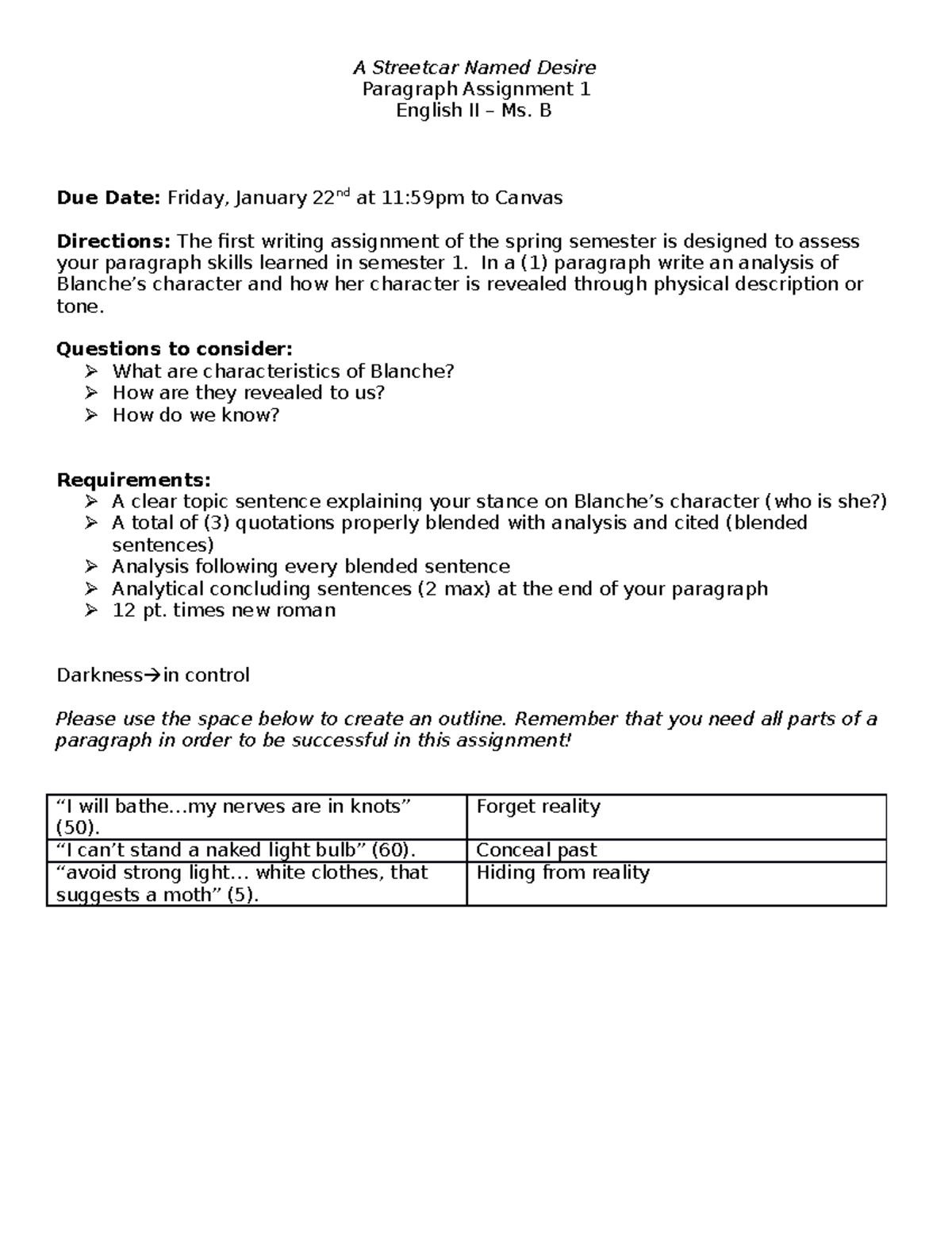 Streetcar Paragraph 1 -2 - A Streetcar Named Desire Paragraph ...