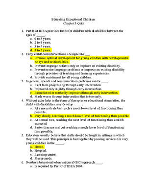 EEC Chapter 3 Quiz Answers - Educating Exceptional Children Chapter 3 ...