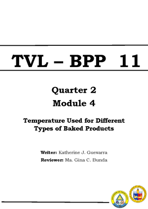 TVL - BPP11 - Q2 - M6 - Quarter 2 Module 6 Different types of Icing, Glazes, Frosting WRITER: MA ...