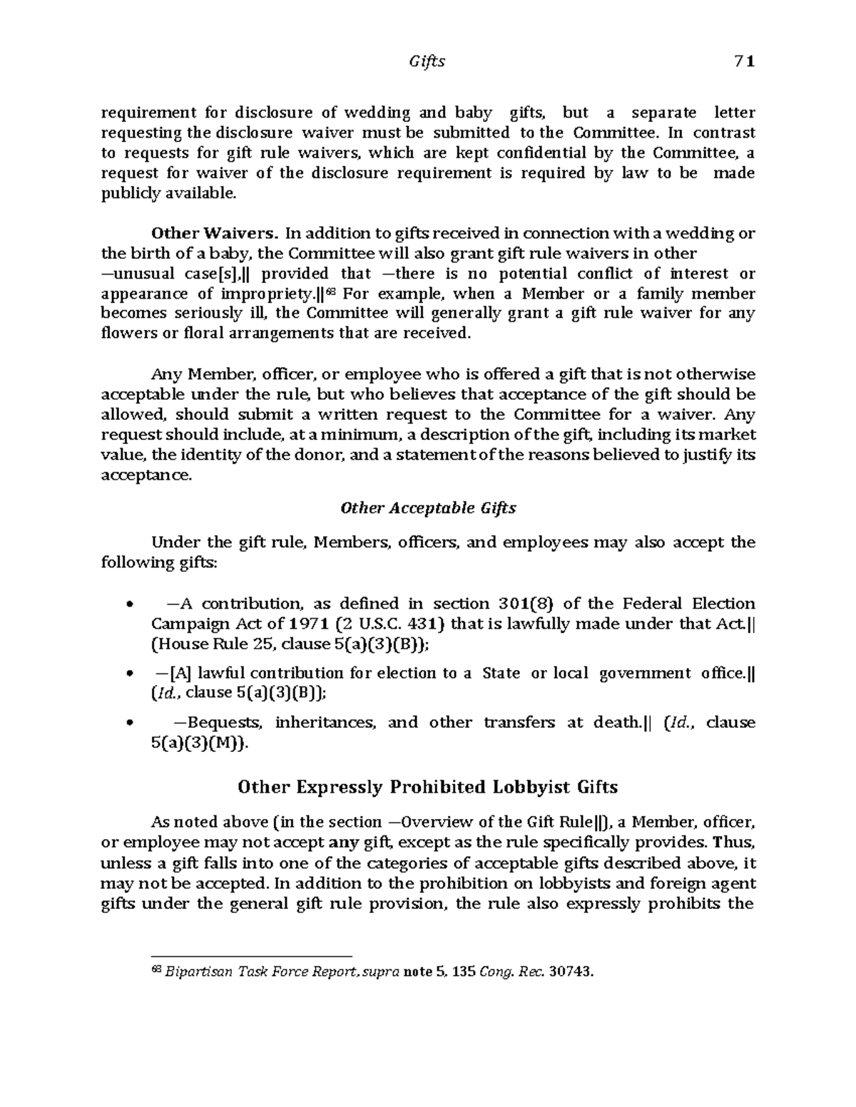 Fundraisers and Testimonials - Gifts 71 requirement for disclosure of ...