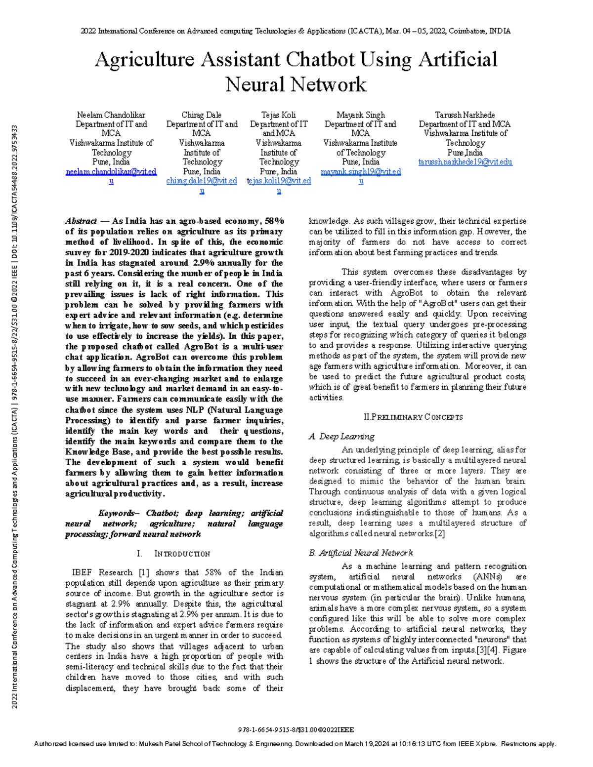 Agriculture Assistant Chatbot Using Artificial Neural Network - 2022 ...