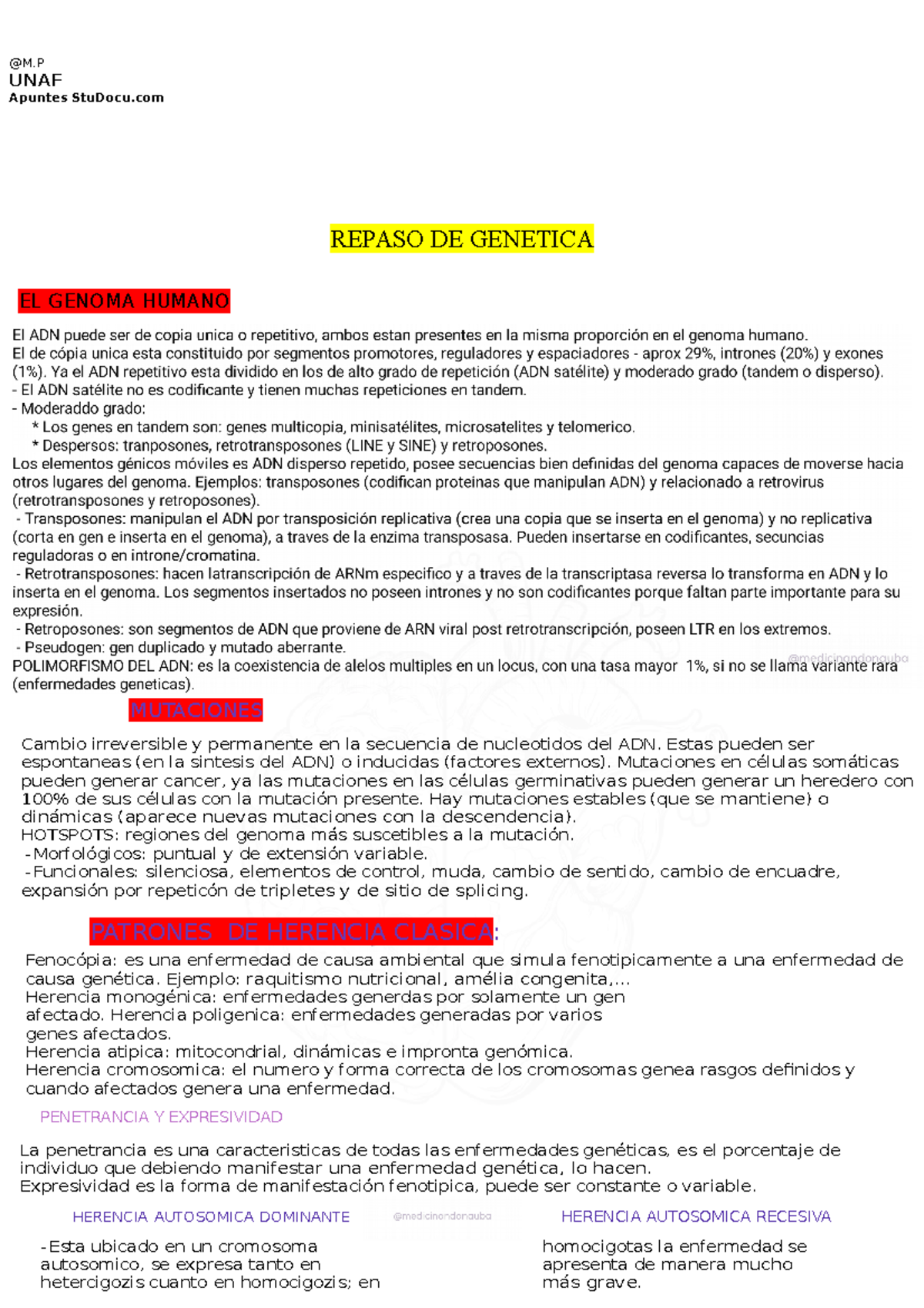 Repaso Genetica - Apuntes 1-10 - @M UNAF Apuntes StuDocu REPASO DE ...