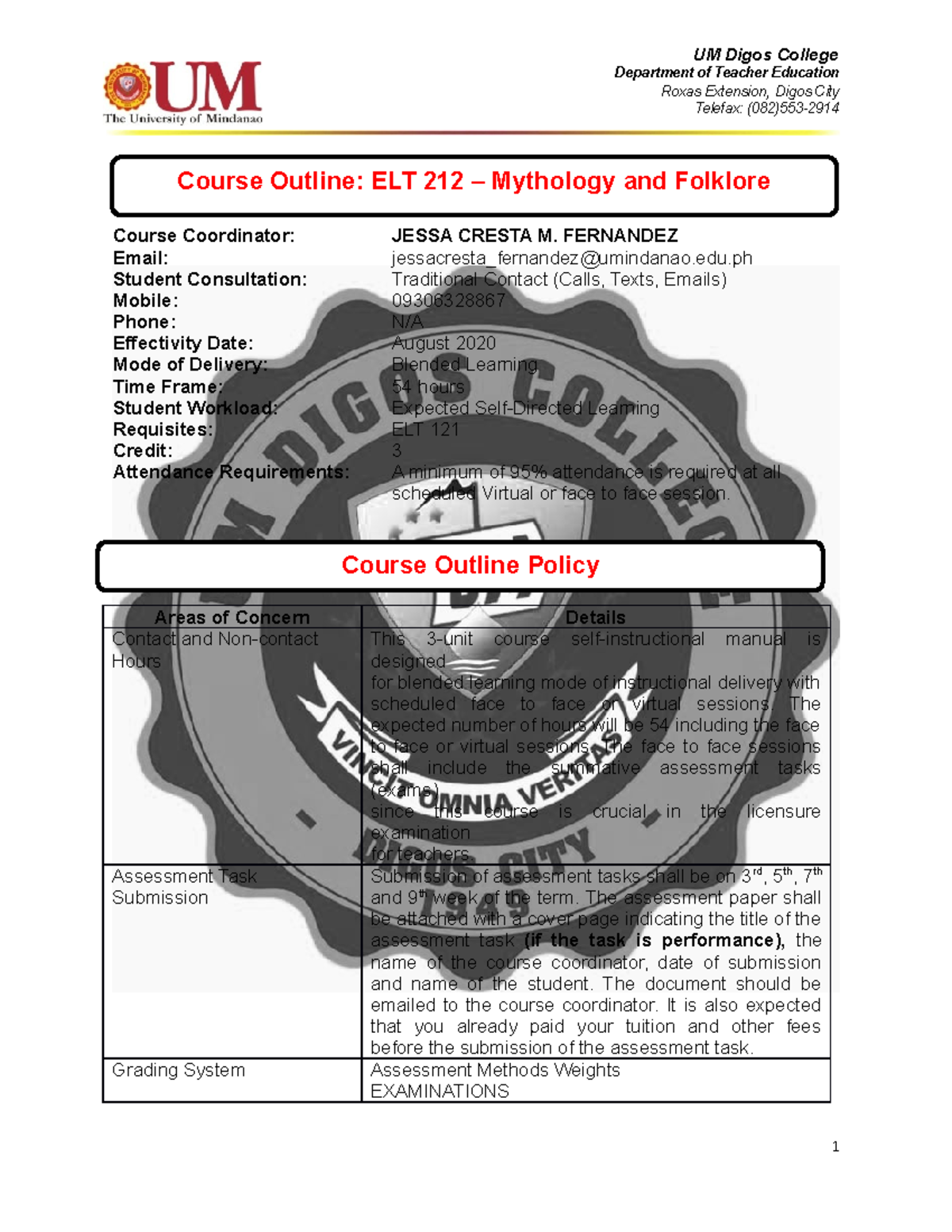 ELT 212 Mythology AND Folklore Fernandez Jessa Cresta - Department of ...