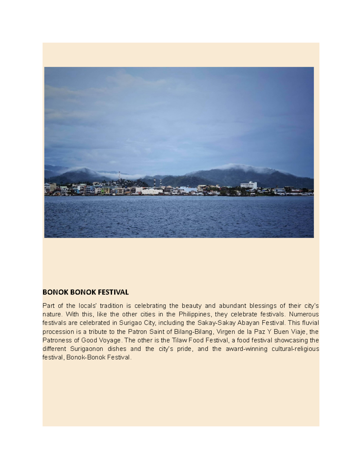 Surigao - BONOK BONOK FESTIVAL Part of the locals’ tradition is ...
