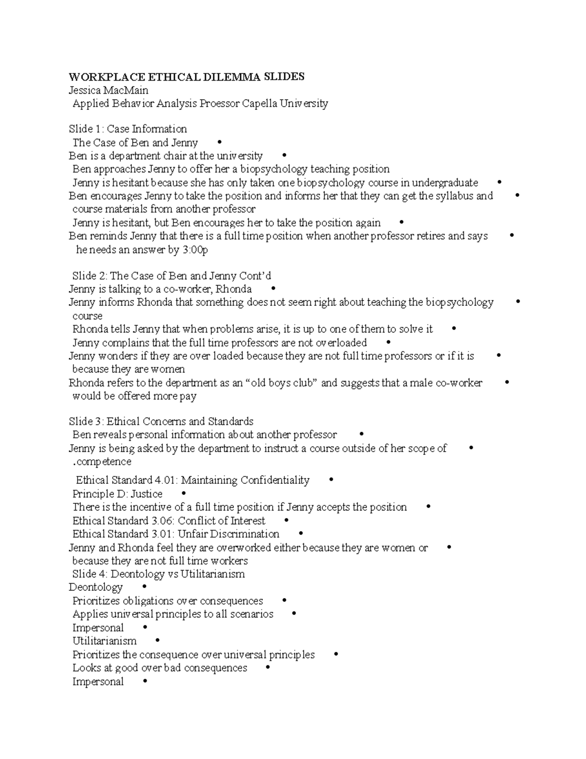 Workplace Ethical Dilemma Slides - WORKPLACE ETHICAL DILEMMA SLIDES ...