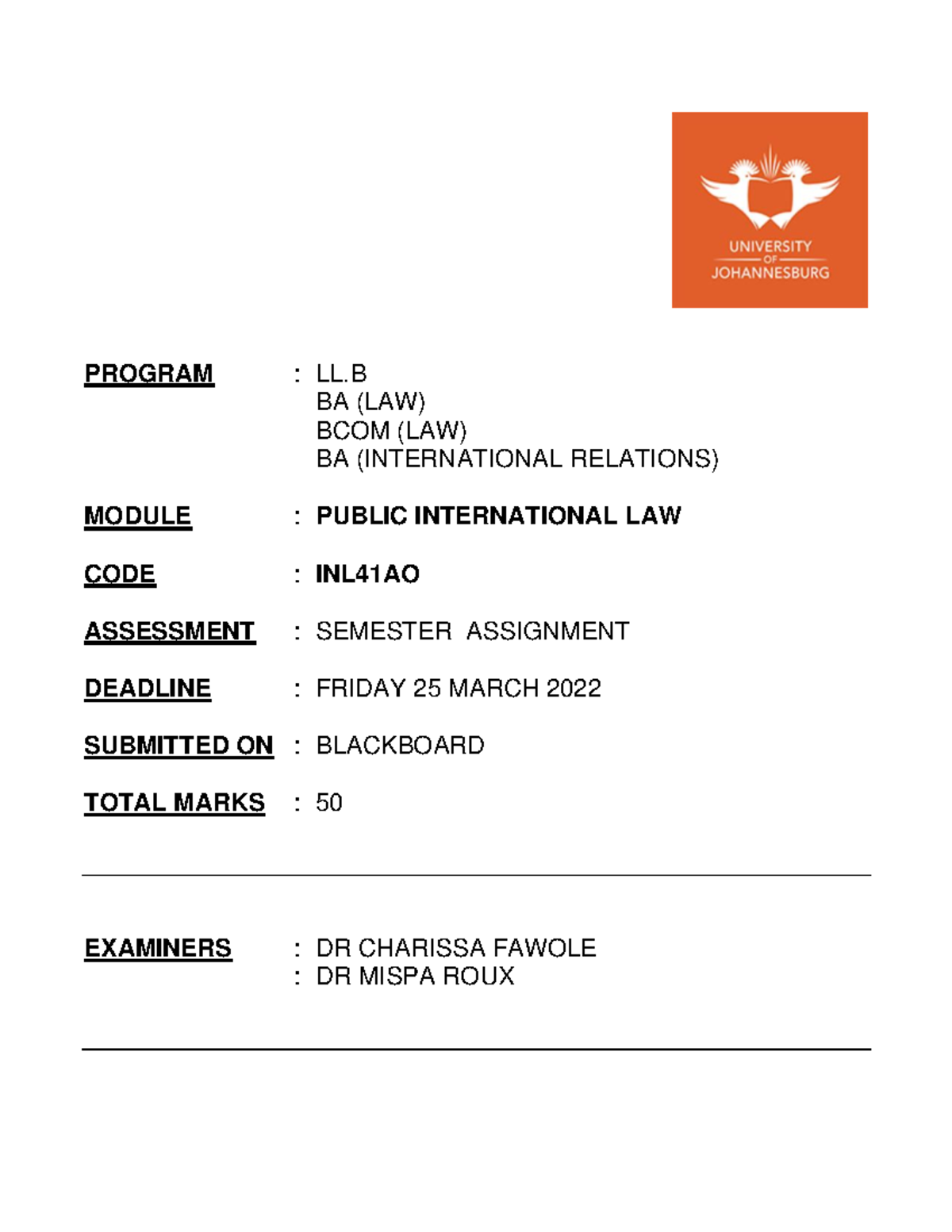 International Law Assignment Semester 1 - PROGRAM : LL BA (LAW) BCOM ...