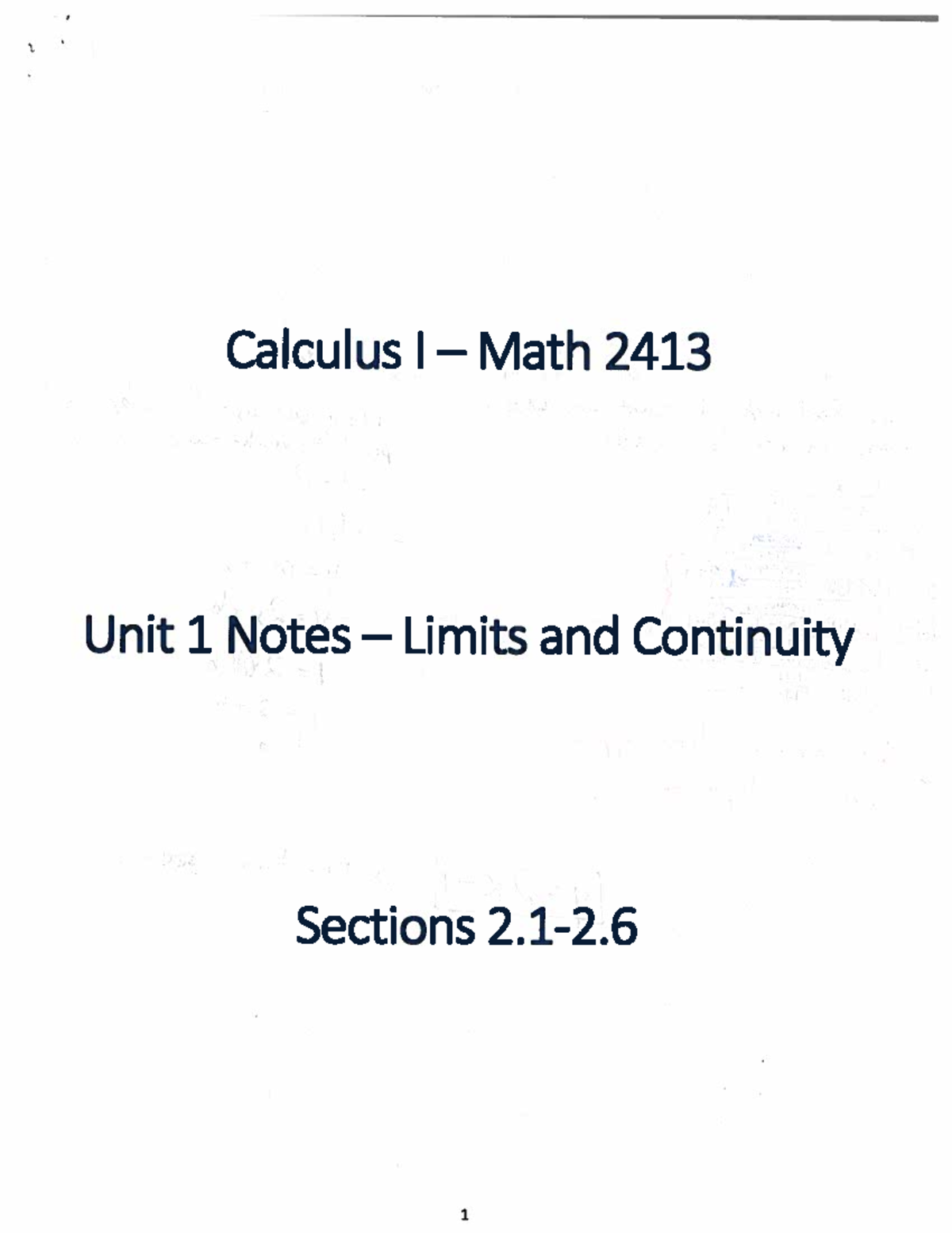 Unit 1 Notes - 2.1, 2.2, 2.3 - Completed - MATH 120 - Studocu