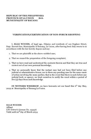 Position paper - SHERA MAE ASHLEY C. BARBA JD- [ G. No. 214016 ...