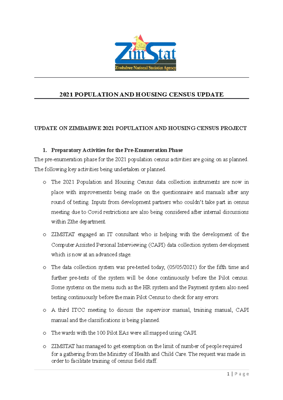 2021 Population Census AND Housing Census Update - 2021 POPULATION AND ...