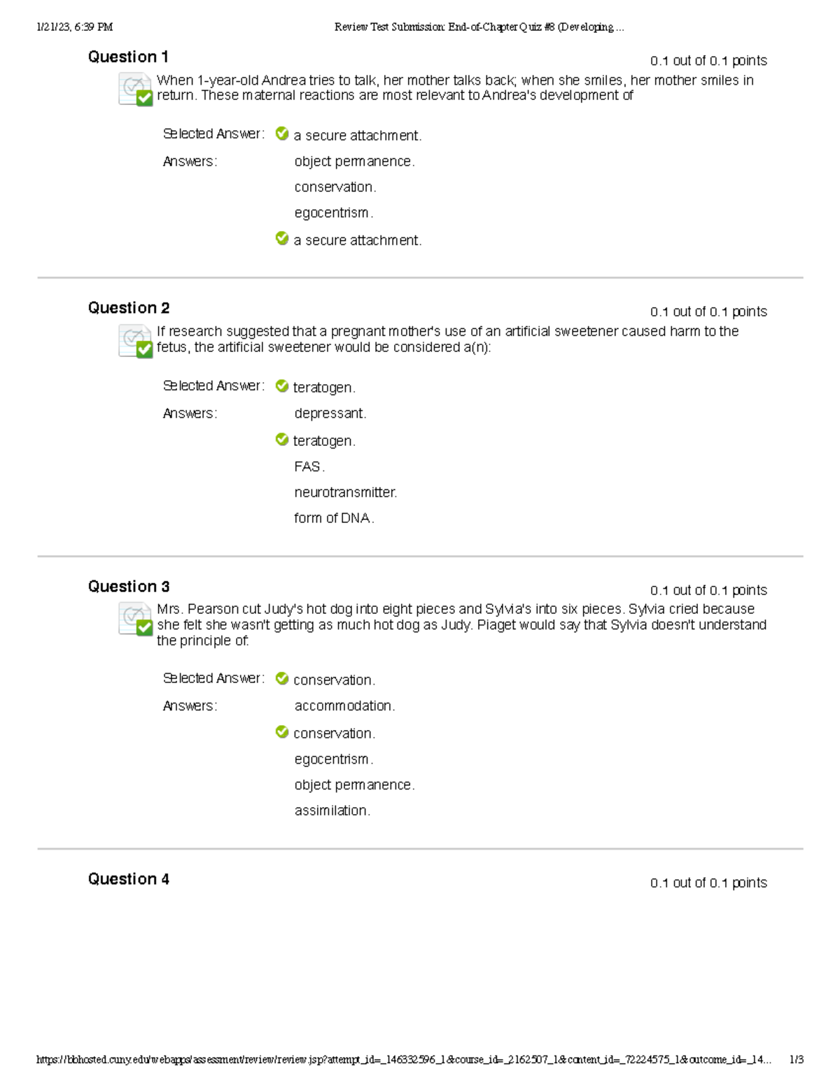 Quiz #8 (Developing - 1/21/23, 6:39 PM Review Test Submission: End-of ...