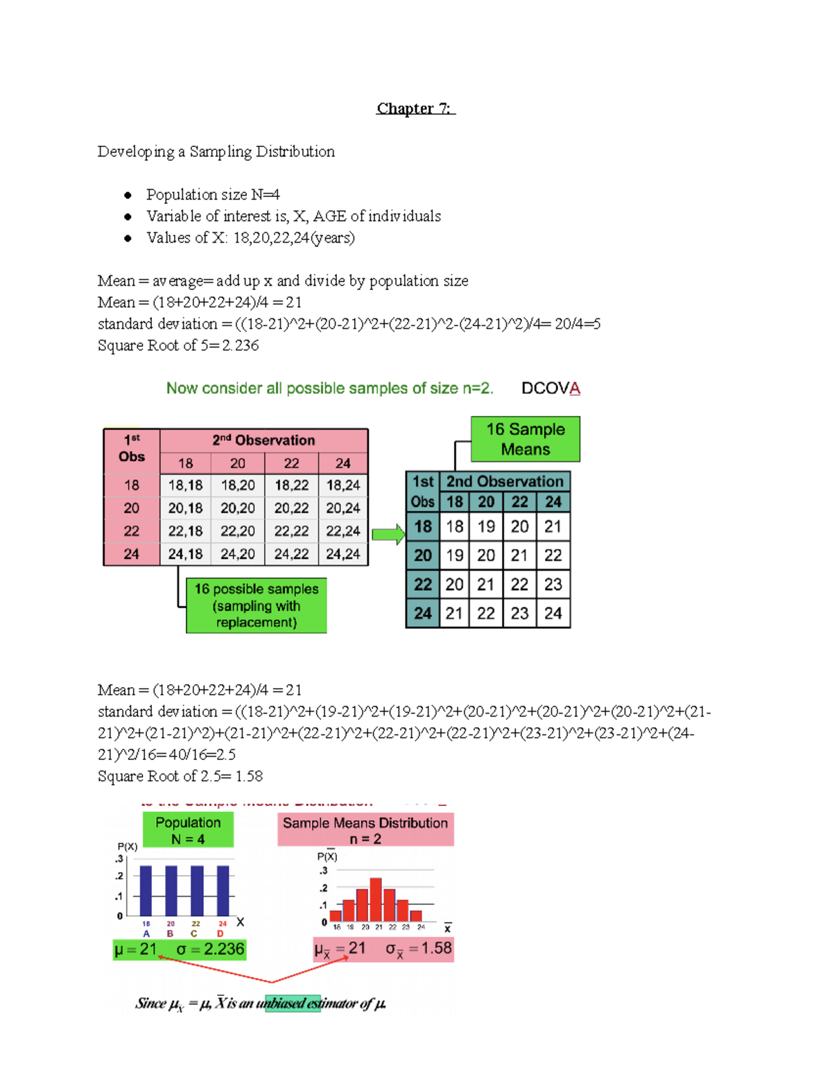Stats 7-8-9-10-11 - Chapter 7: Developing a Sampling Distribution ...