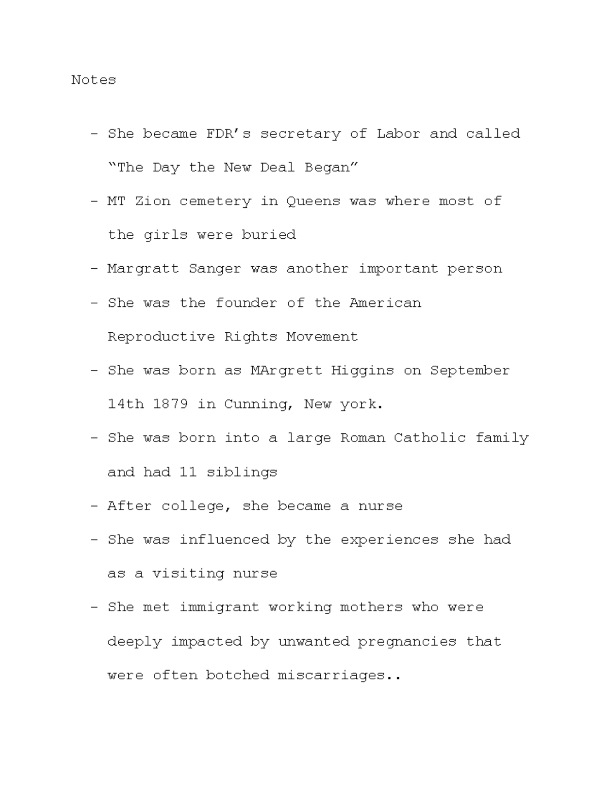 Francis Perkins - notes - Notes She became FDR’s secretary of Labor and ...