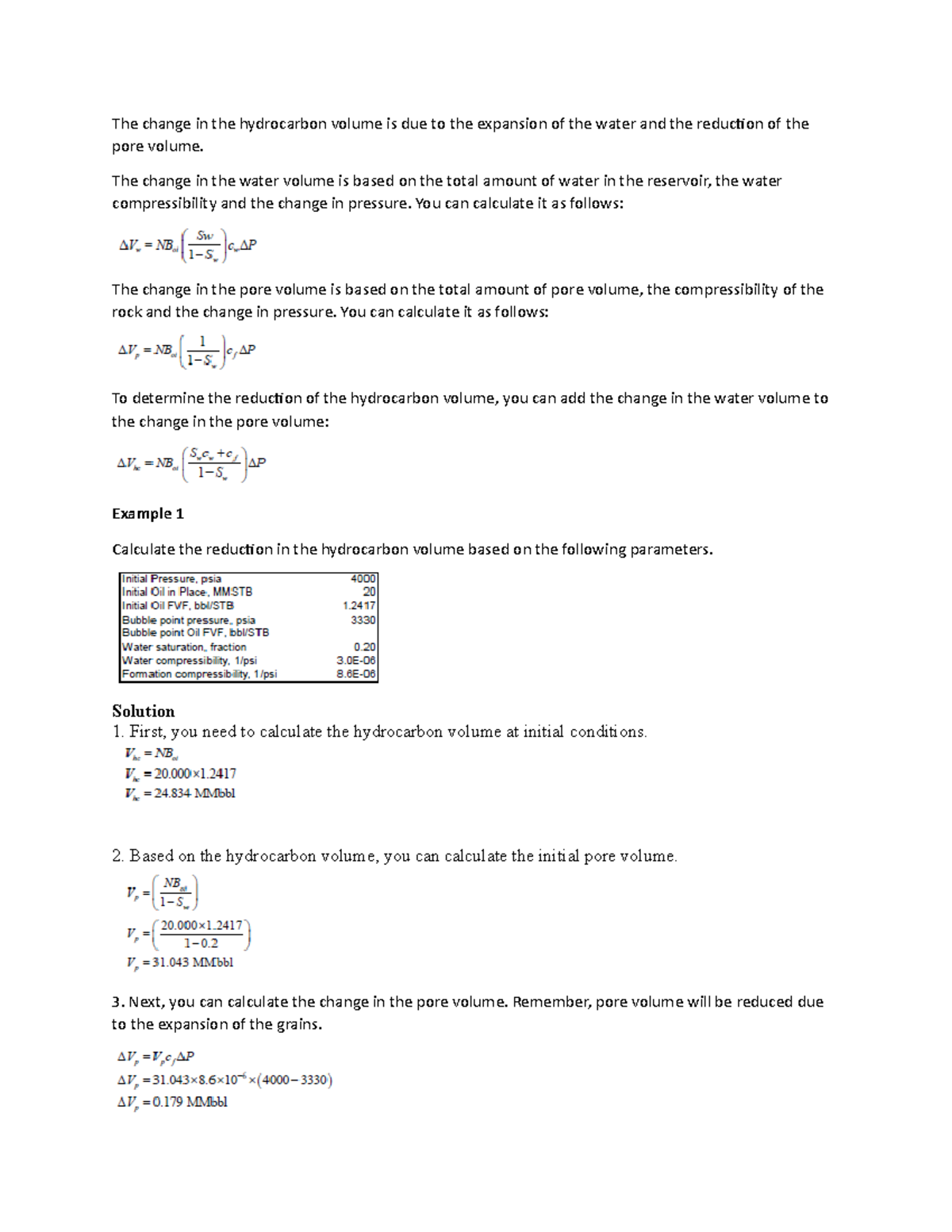 RESR 344 Module 9 - reduction in the hydrocarbon volume - RESR344 - SAIT Polytechnic - Studocu