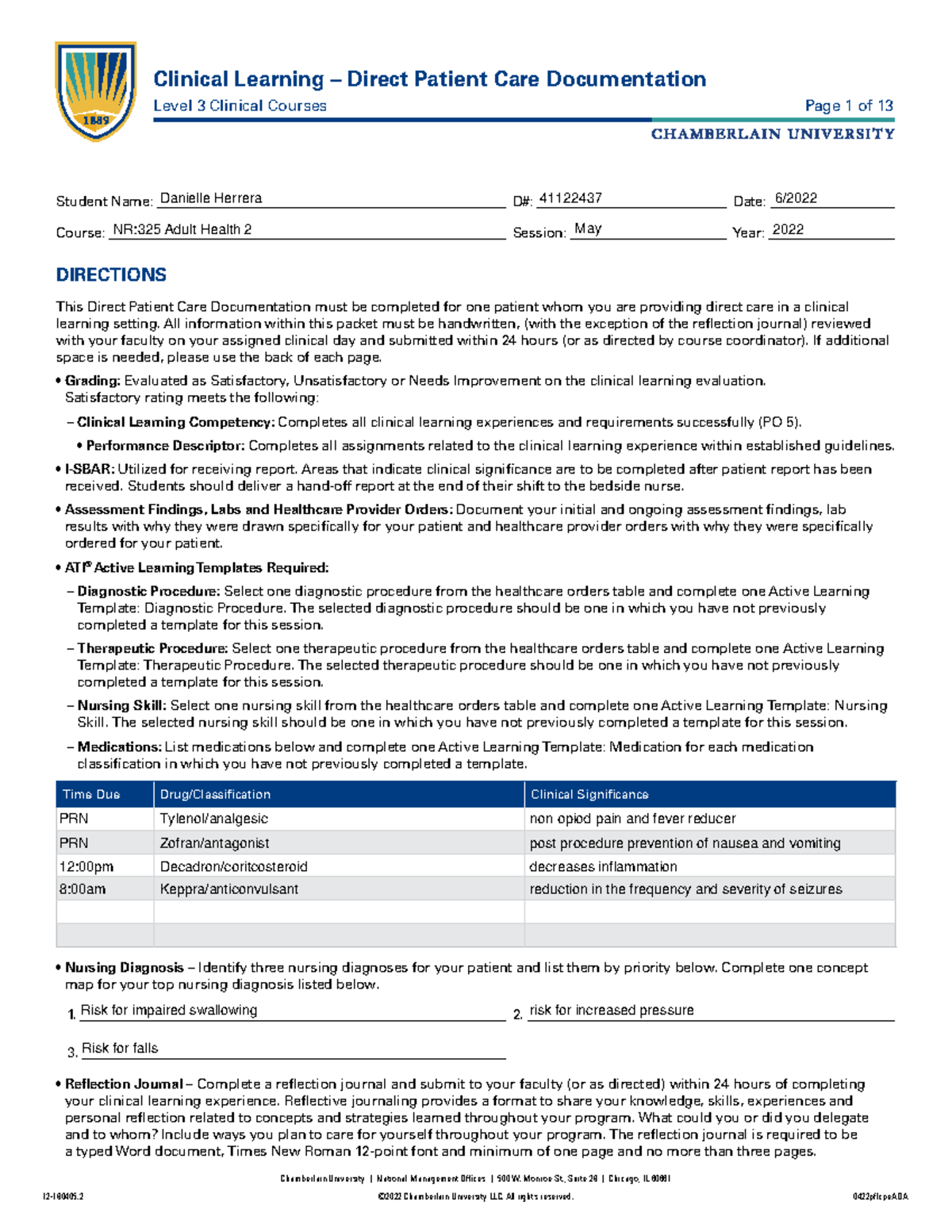 BSN Level 3 Direct Patient Care Documentation (EKG)-1 - Chamberlain ...
