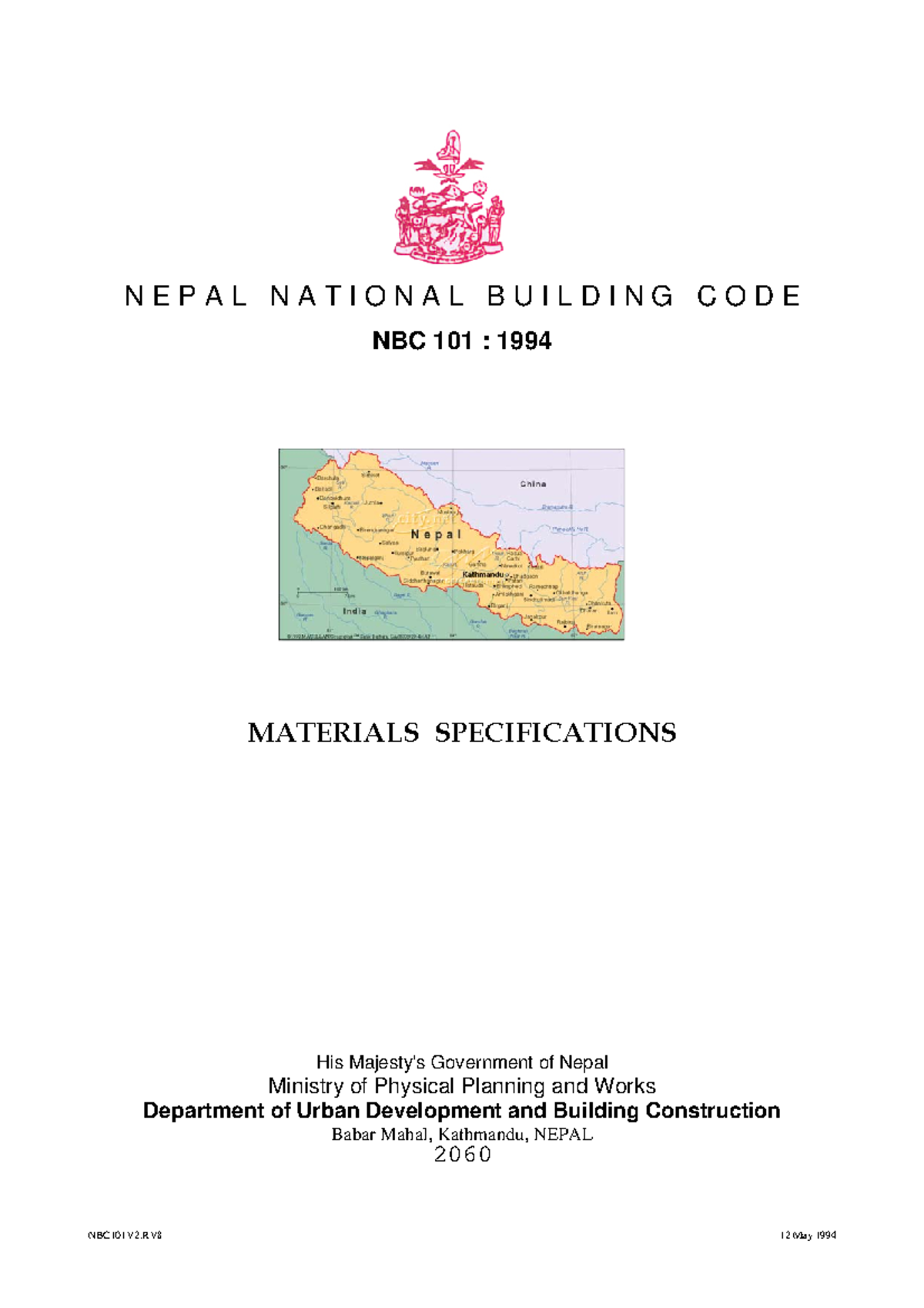 NBC101 1994 - Materials Specification - N E P A L N A T I O N A L B U I ...