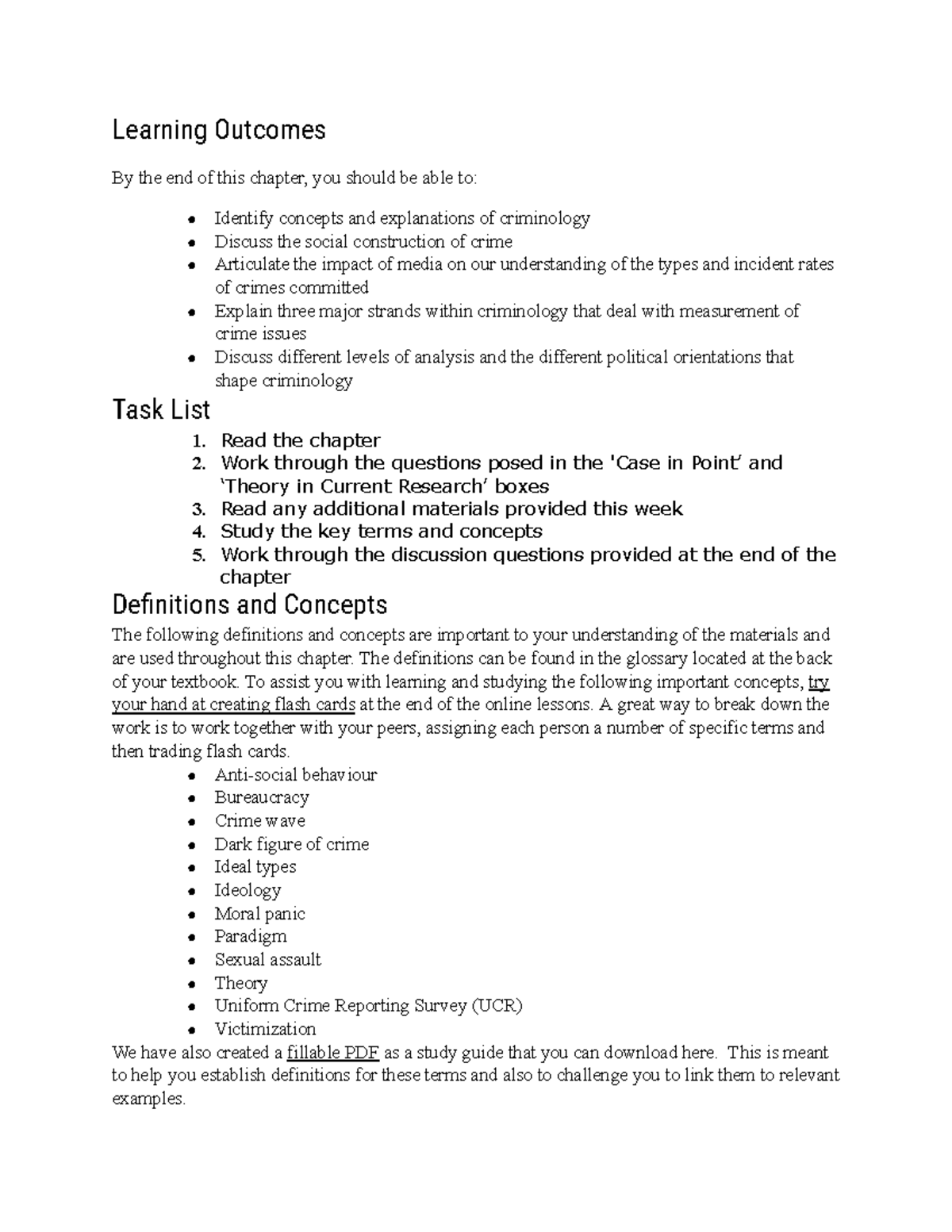 CC100 Midterm 1 - Notes - Learning Outcomes By the end of this chapter ...