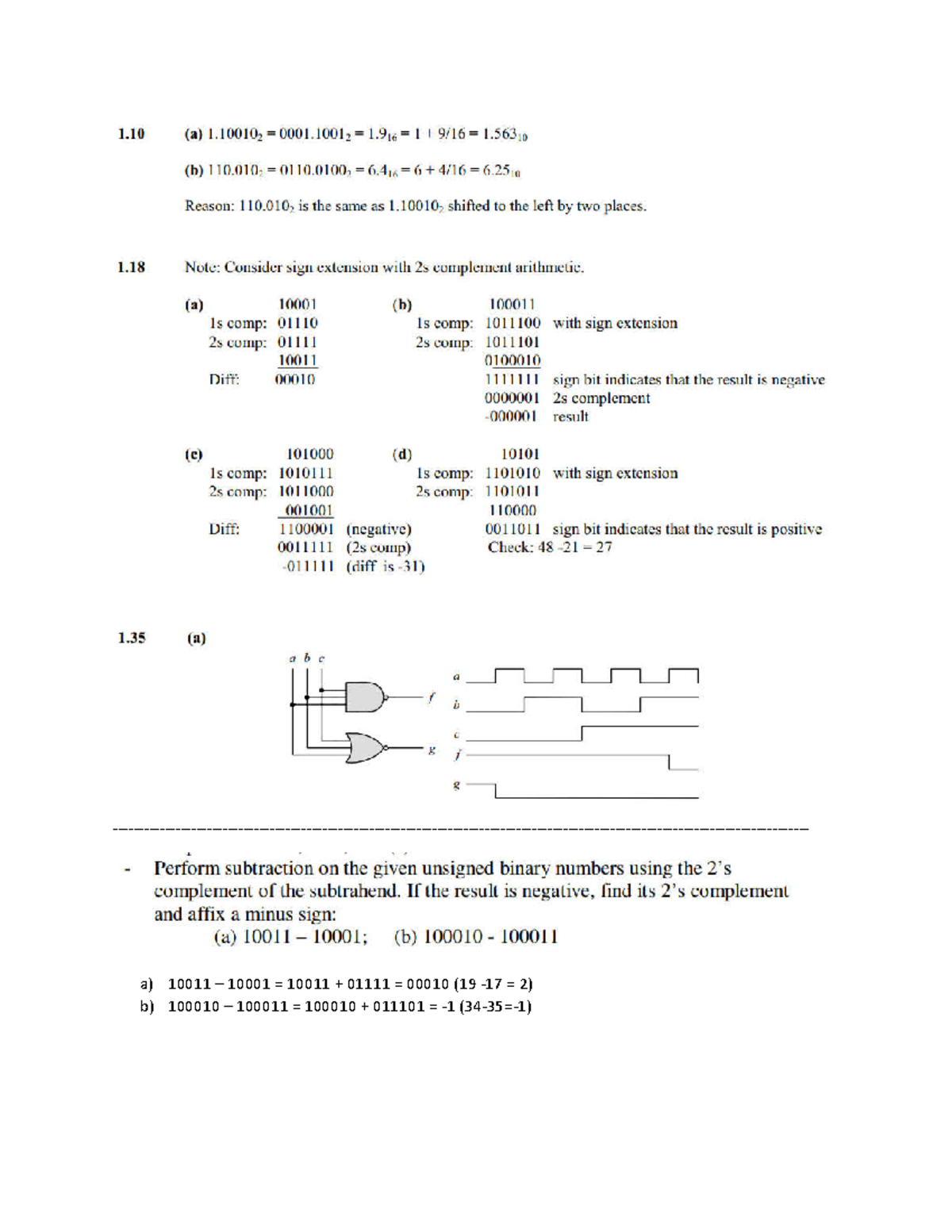 Assignment 1 Solution to Boolean logic circuits - ITI1100 - a) 10011 ...