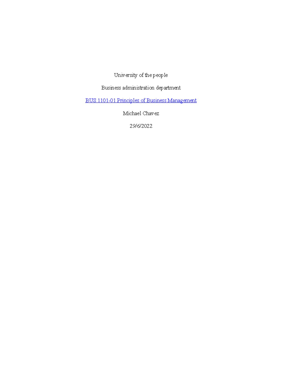 Business administration writing assigmnet - University of the people ...