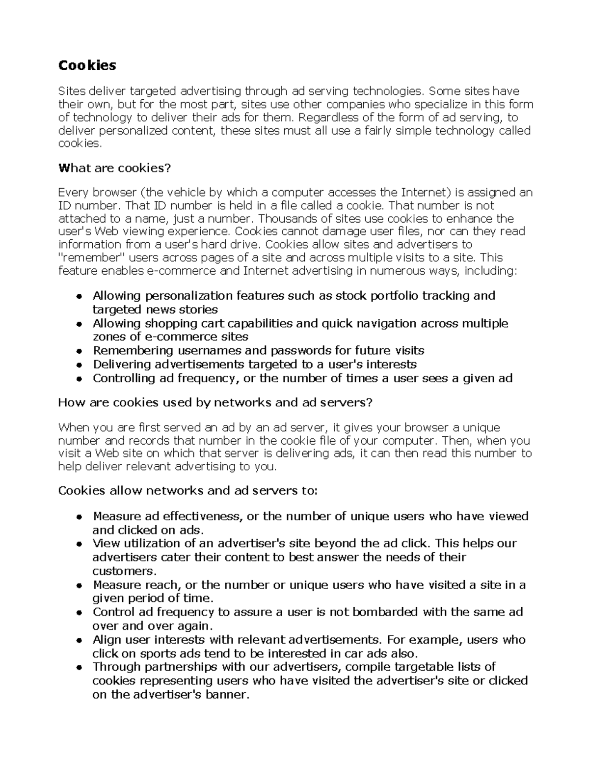 Cookies Linux Installation And Configuration Lecture Notes Cookies Sites Deliver Targeted