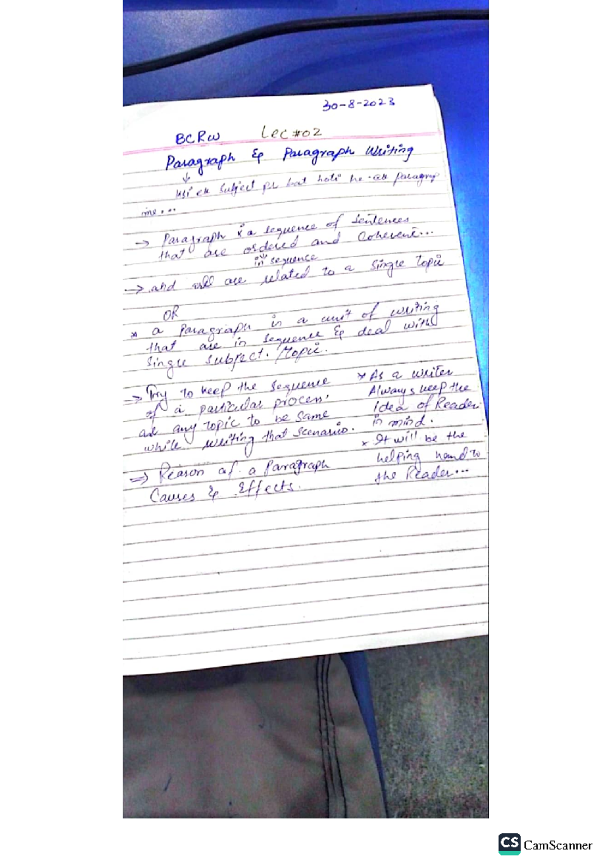 Handwritten Lecturea - help the student - Communication skills - Studocu