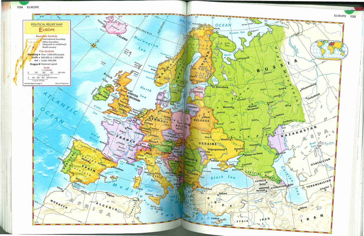 Atlas Maps Europe and Russia - EUROPE 135 134 EUROPE 5 Hammerfest OCEAN ...