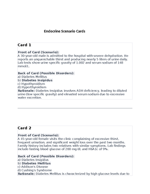 Endocrinedisorders - Endocrine Study Cheats - Chapter 49, 50, 51 of ...