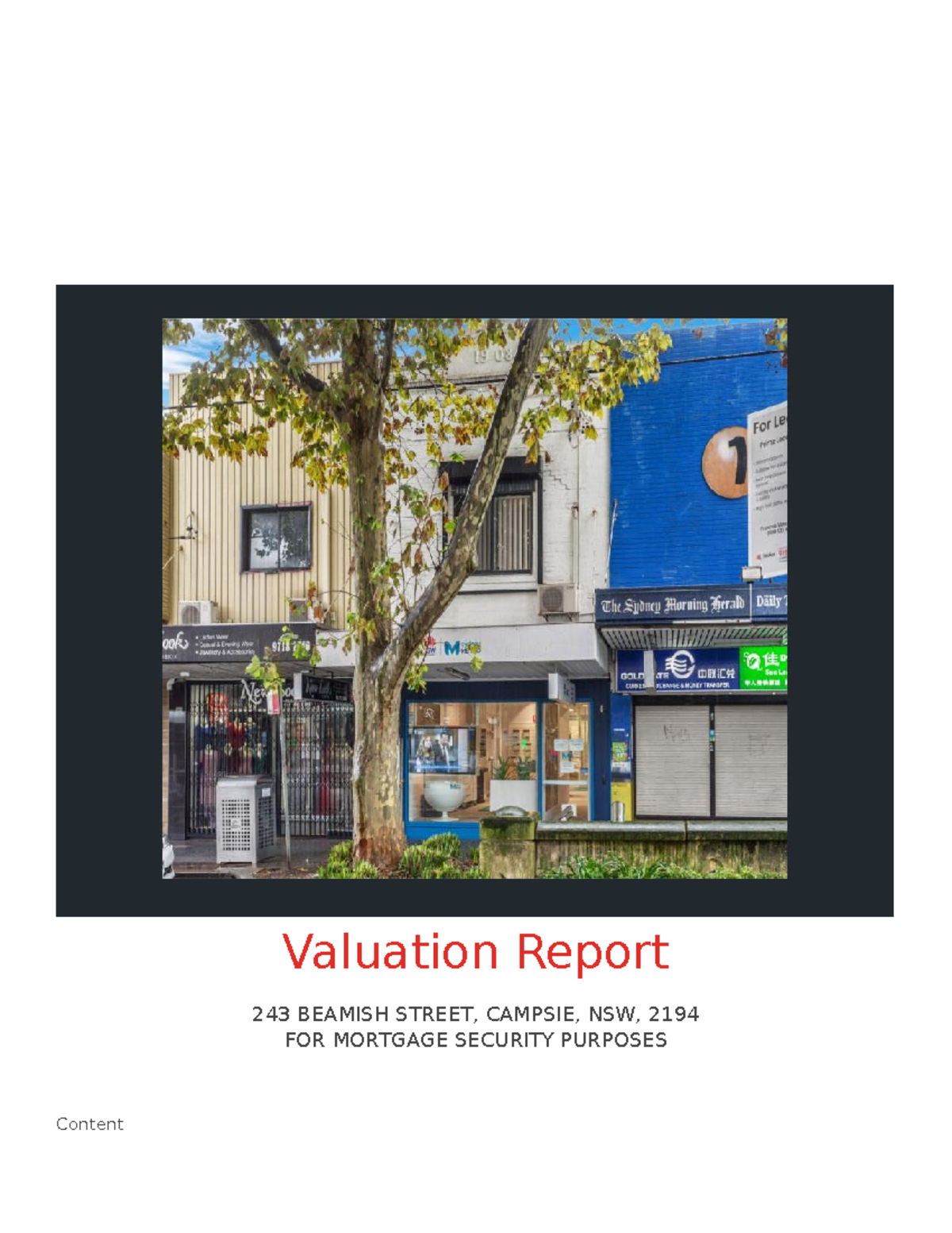 Official Valuation Report 243 Beamish Street, Campsie - Valuation ...