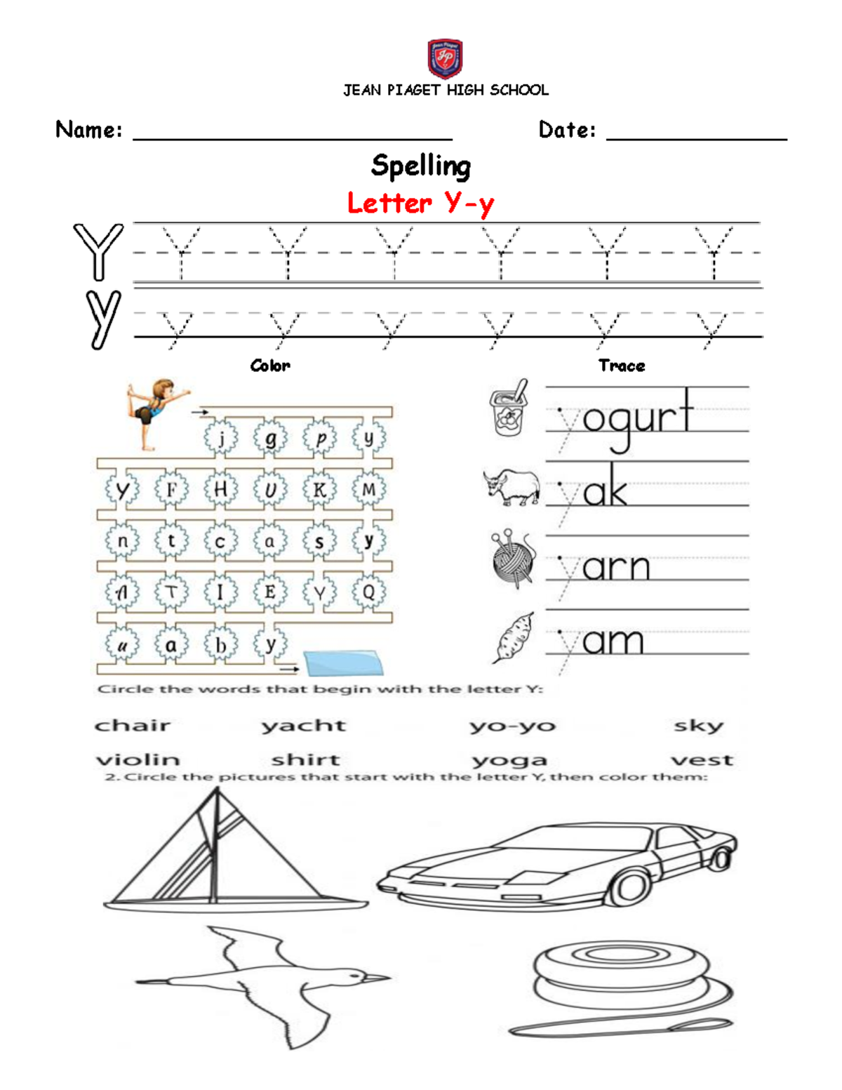 Letter Y-y - Spelling - Descripción - Pedagogia de los Idiomas - JEAN ...