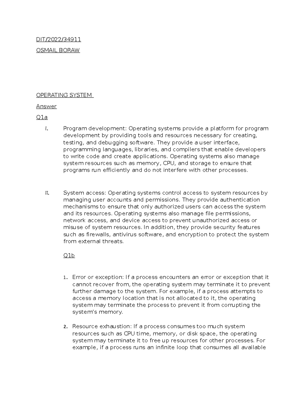 Operating system - java programming - JKUAT - Studocu