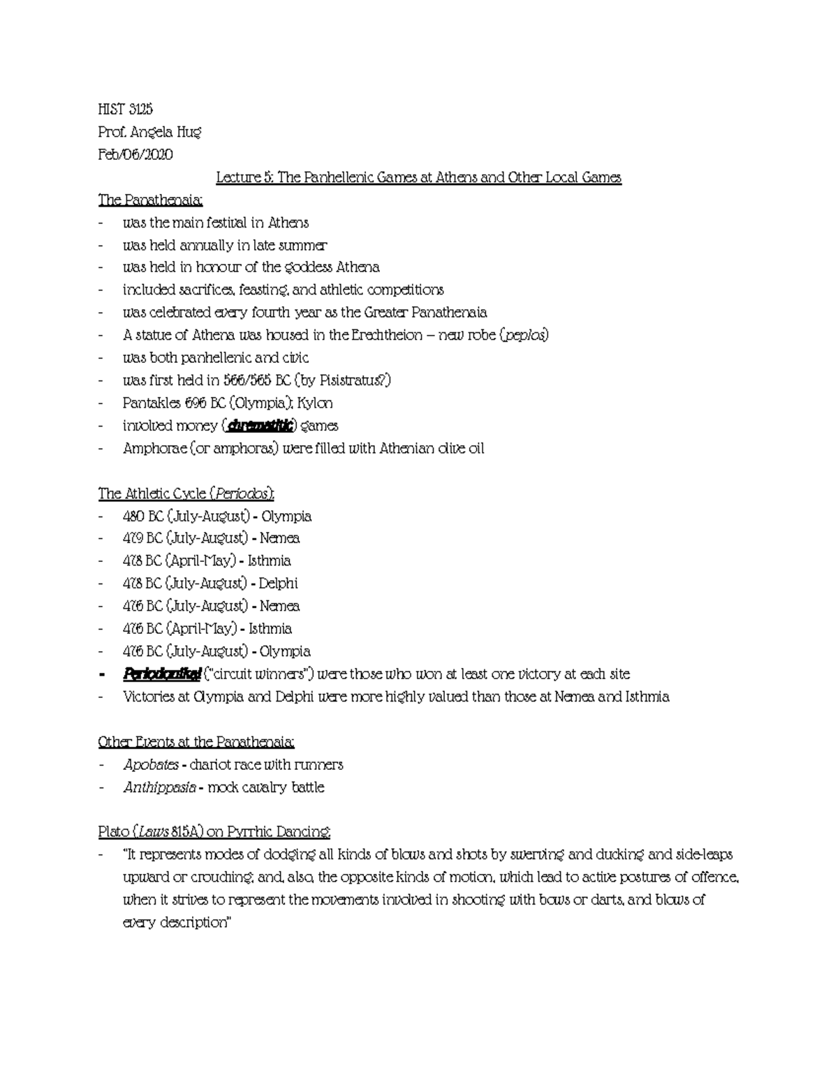 HIST 3125 lecture 5 - Winter 2020 Professor Angela Hug - HIST 3125 Prof ...