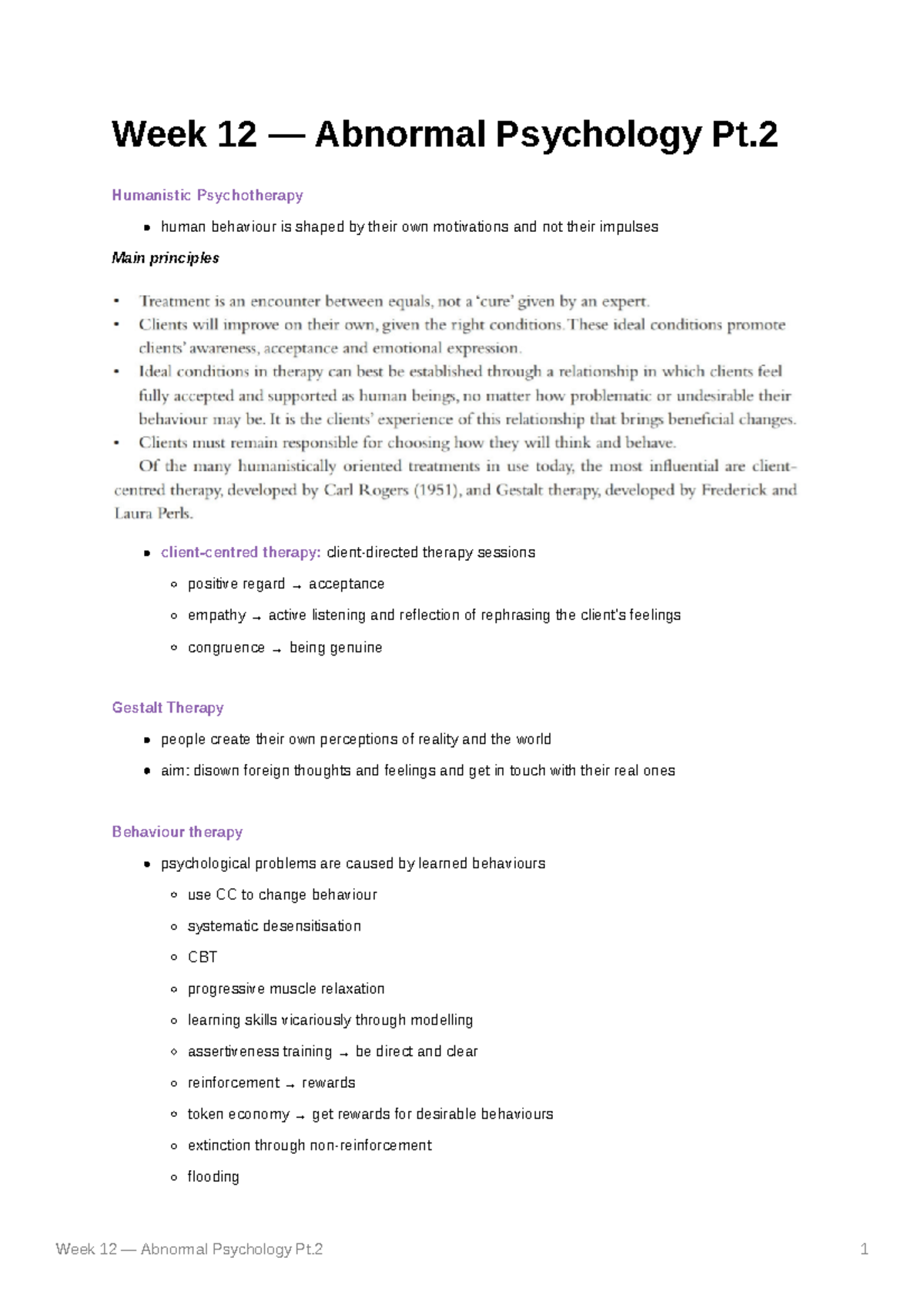 Week 12 Abnormal Psychology Pt - Week 12 — Abnormal Psychology Pt 1 ...