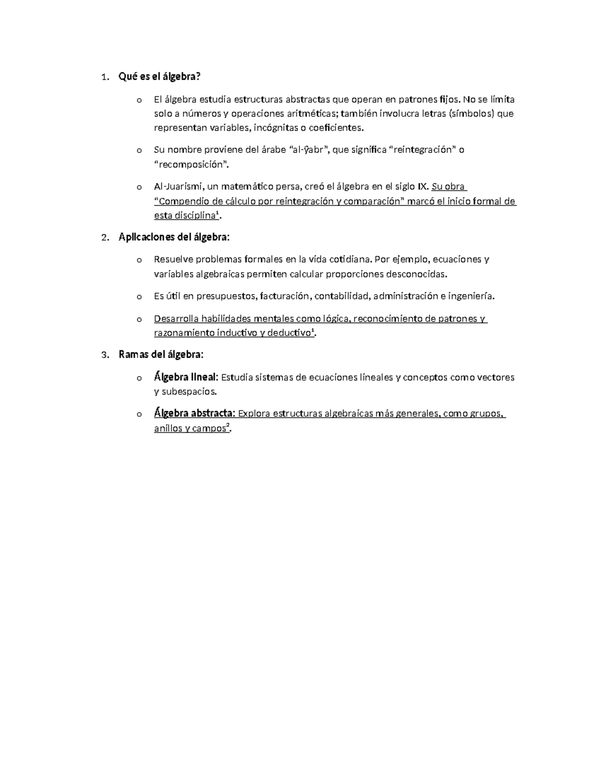 Que es algebra - que es - 1. Qué es el álgebra? o El álgebra estudia ...