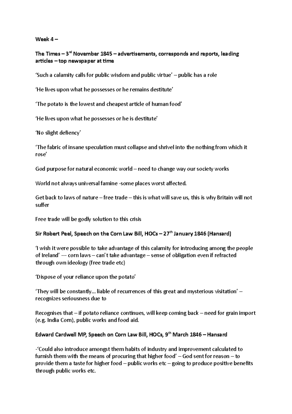 Week 4 - government policies (peel) - Week 4 – The Times – 3rd November ...