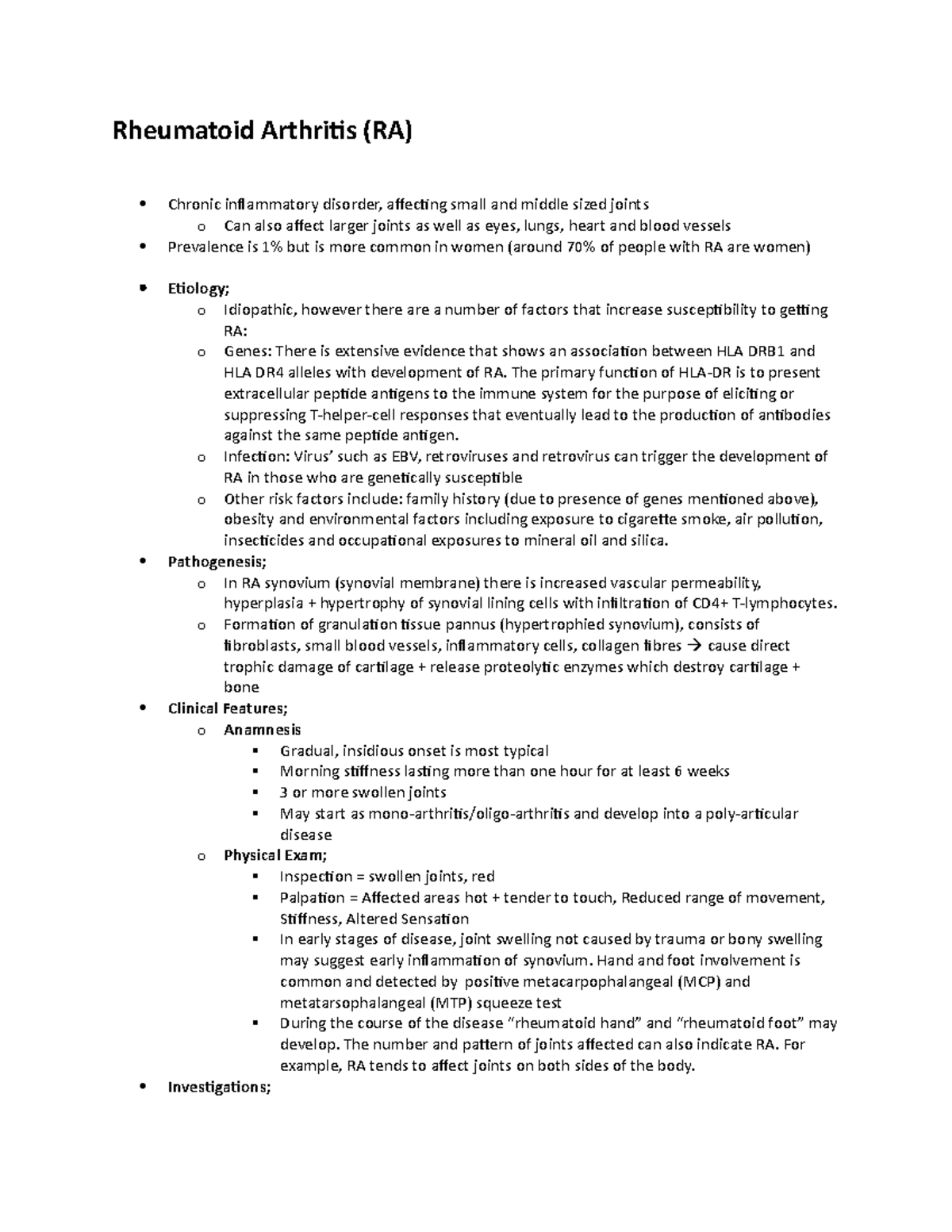 43. Rheumatoid arthritis - Rheumatoid Arthritis (RA) Chronic ...