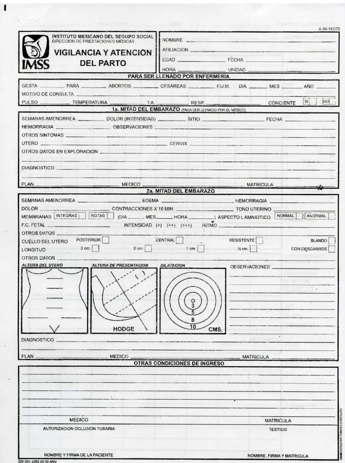 Partograma Plantilla - Ginecología y obstetricia - Studocu