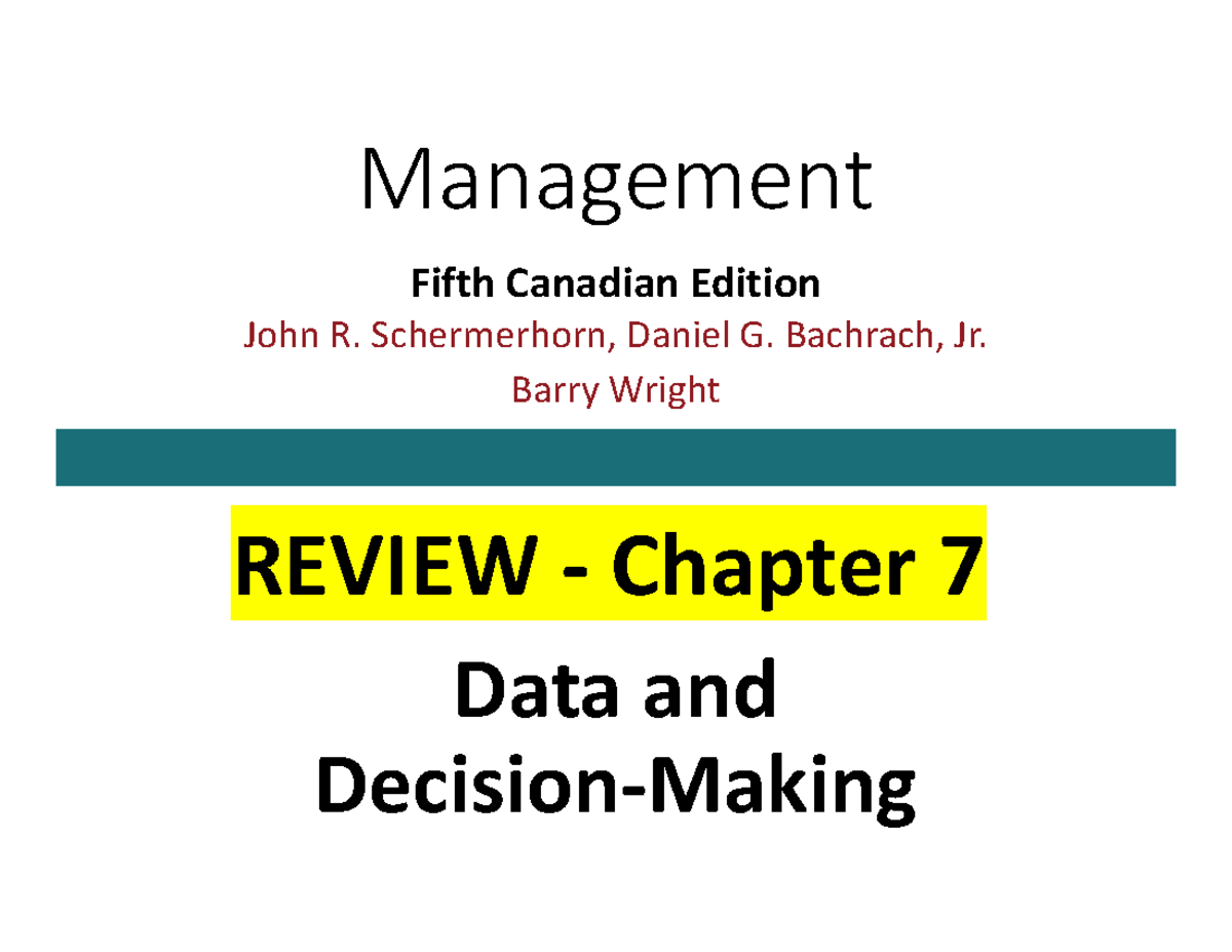 Class 3 - GMS 200 - Chapter 2 - Management Learning Past to Present ...
