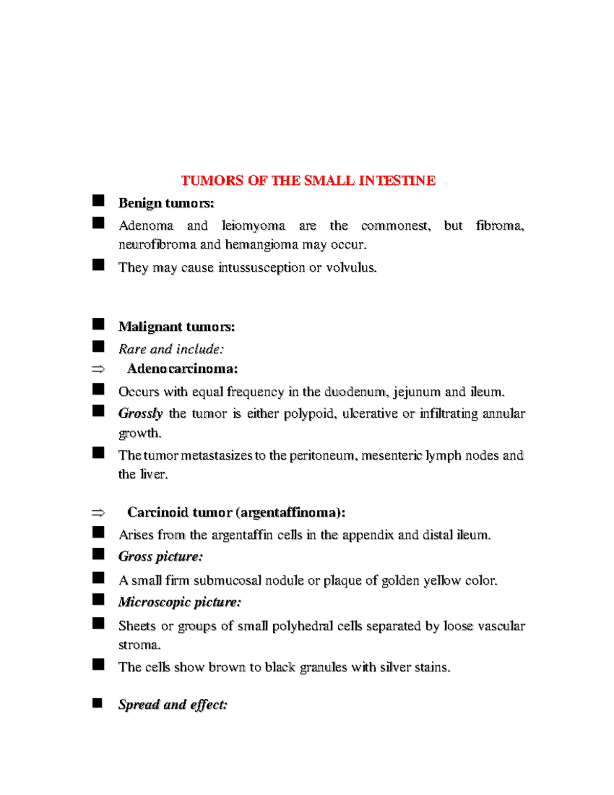 GIT pathology-Tumers of the small intestine - I I n n c c e e l l i i a ...